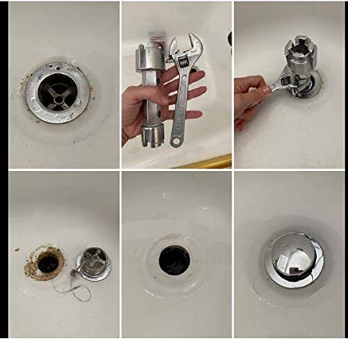 WMAZtool Tub Drain Remover Wrench - Use to Install and Remove Most Bath and Shower Drains and Closet Spuds Square Plastic Toilet Seat Nuts