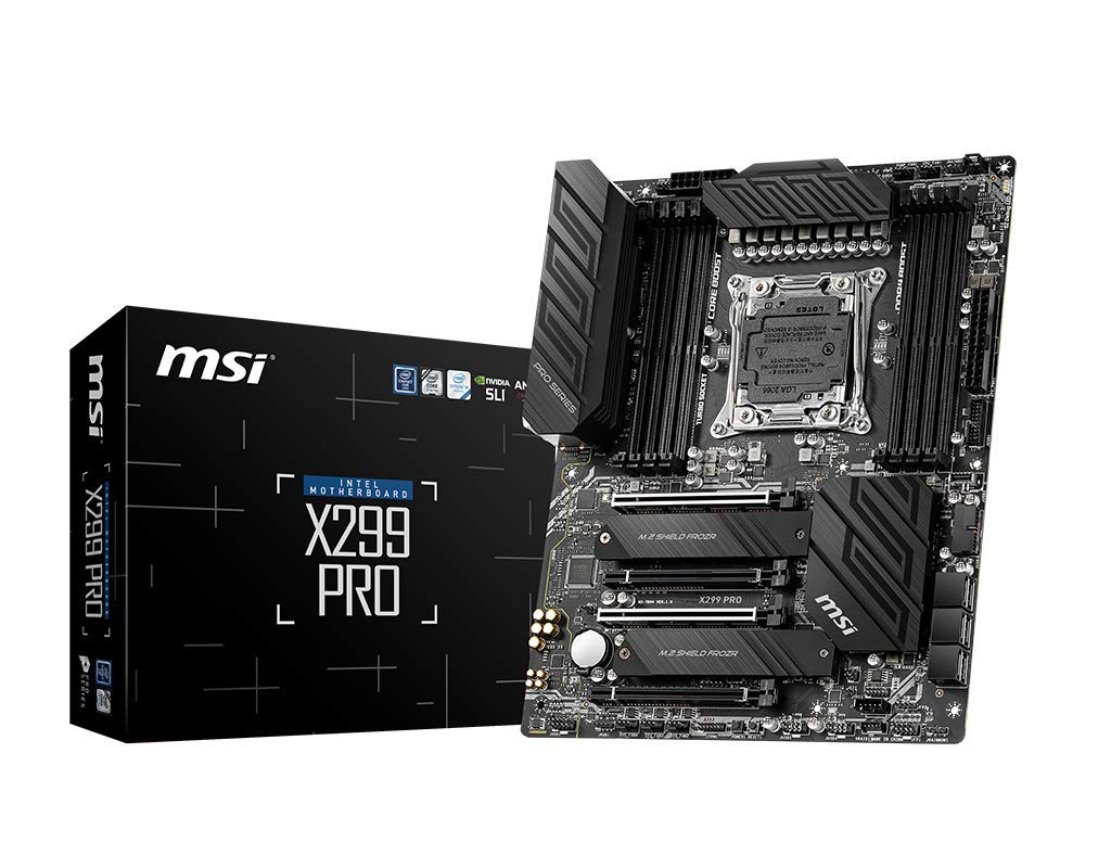 MSI Gaming Intel X299 LGA 2066 Twin Turbo M.2 Gigabit LAN DDR4 USB3.2 Gen 2 SLI CFX Extended ATX Motherboard (X299 PRO)