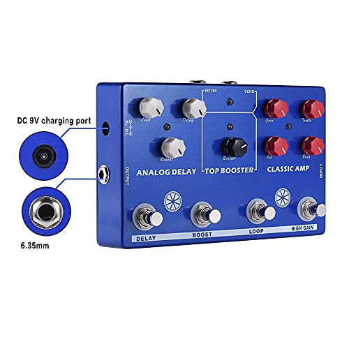 WYFDP Multi-Effects 4-in-1 Guitar Effect Pedal Tone MAKESTATON Guitar Pedal Processor Classic AMP Booster Analog Delay Guitar Accessor