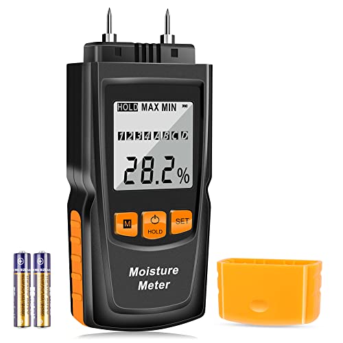 Wood Moisture Meter NICE-POWER Moisture Meter Firewood Pin-Type Humidity Meter Water Leak Mold Detector for Logs Lumber Drywall Building Materials Plaster(Large Screen 8 Modes)