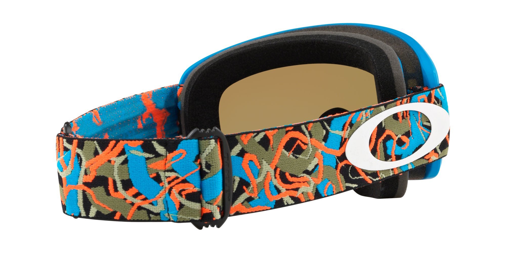 Oakley O Frame 2.0 MX Adult Off-Road Motorcycle Goggles - Camo Vine Jungle Orange Blue/Black Ice & Clear