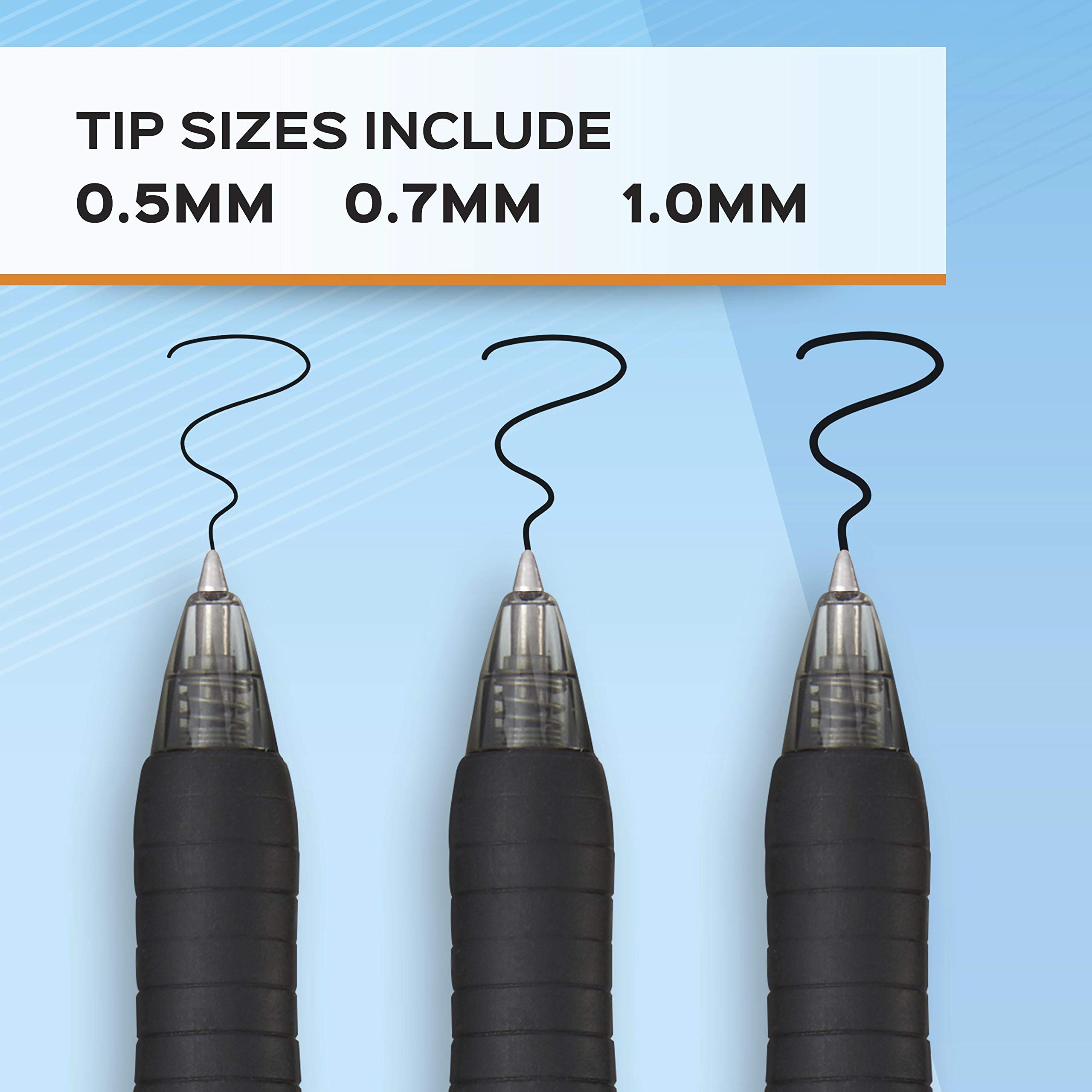 Paper Mate Gel Pen, Profile Retractable Pen, 0.7mm, Black, 36 Count
