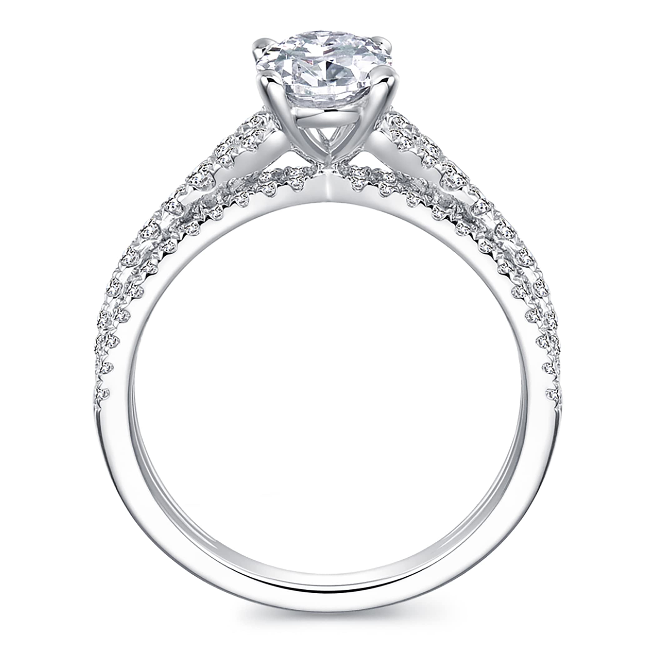 Petite Twisted 1.5 Carat Oval CutD Color VVS Moissanite Engagement Rings for Women (6.5)