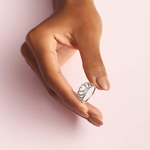 Pandora Jewelry Hearts Tiara Cubic Zirconia Ring in Sterling Silver, Size 4.5