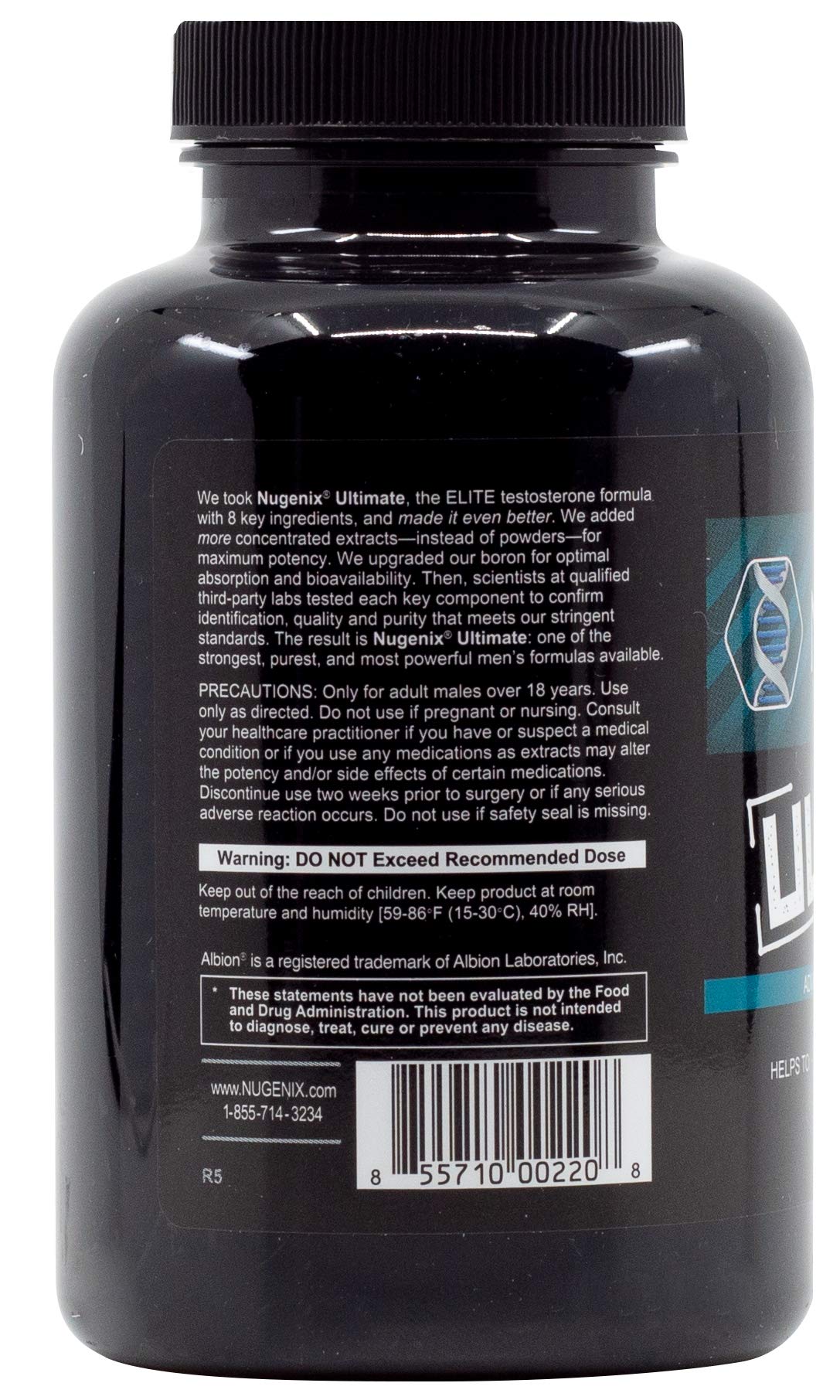 Nugenix Ultimate Testosterone Booster for Men, Clinically Researched, Maximizes Muscle, Boost Vitality, Mega Dose D-Aspartic Acid - 120 Count