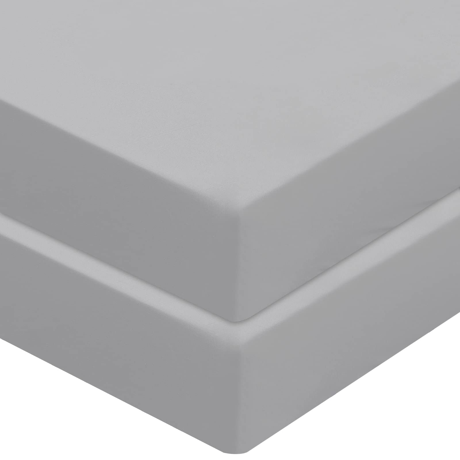 PHF Soft Mini Crib Sheets Set, 2 Pack Silky Comfy Pack N Play Sheets for Boys Girls, Universal Fit for Pack N Play, Playard and Mini Crib Mattresses, Grey & Grey