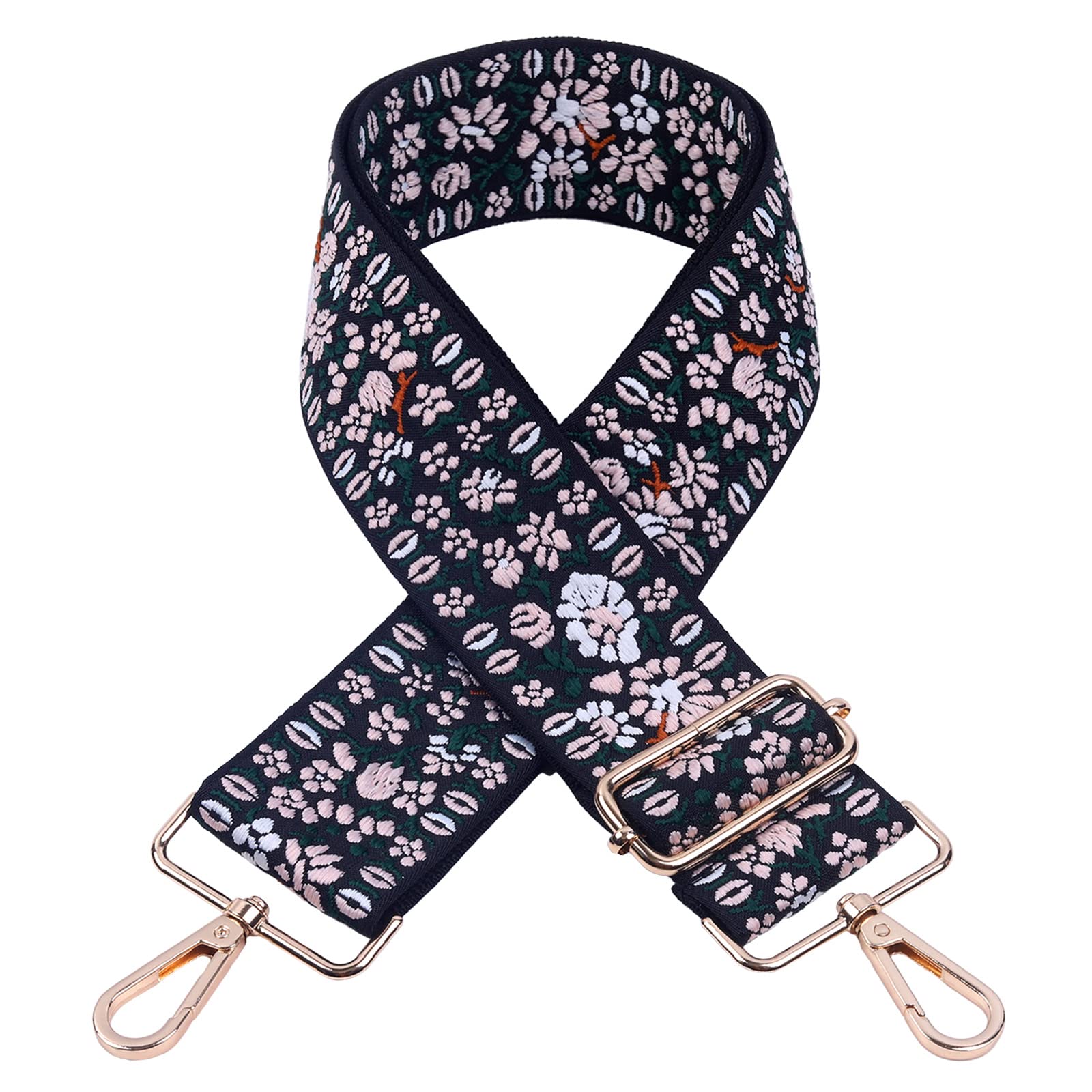 TRAIPAINK Crossbody Purse Strap, 2" Wide Shoulder Strap Adjustable Replacement Bag Strap, Retro Jacquard Embroidery Multi-pattern Crossbody Bag Straps for Handbag, Crossbody Bags, Shoulder Bags