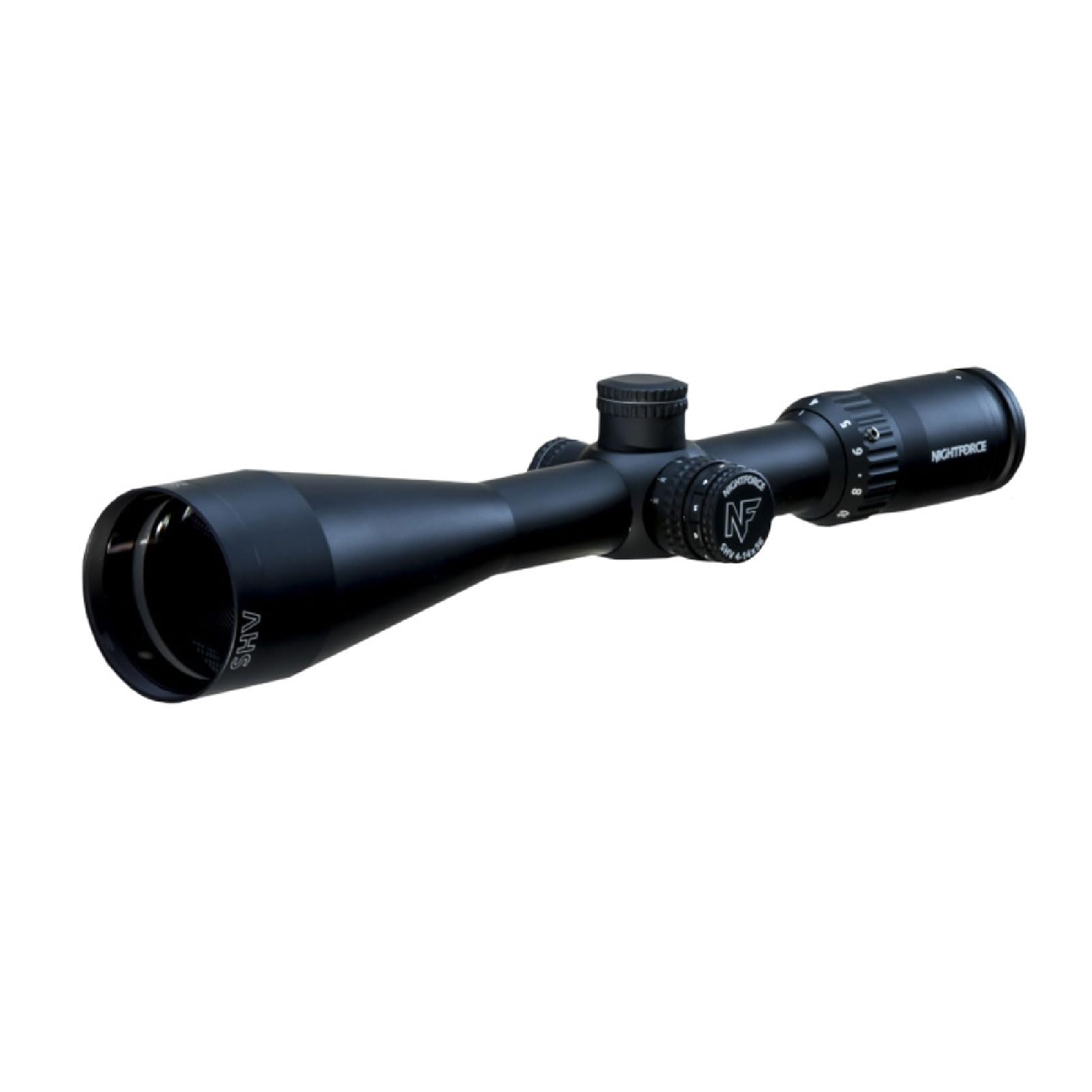 NIGHTFORCE SHV 4-14x56mm Second Focal Plane (F2/SFP) 30mm Tube Durable Precise Waterproof Fogproof Hunting Gun Scope, Center Only Illumination - Moar - 30 MOA - Center Illumination Reticle