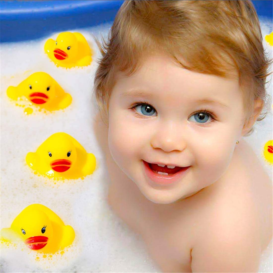 Rubber Ducky Baby Bulk Bath Toy Shower Birthday Party Favors Gift, Set of 50