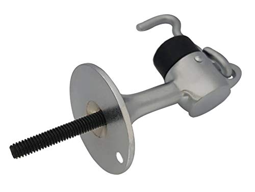 QCAA Solid Brass Door Stop, 3-15/16" Height, Satin Chrome, 1 Pack