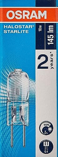 OSRAM 64415-S Clear, 10W, LAMP, 4000HRS, 2PIN, Halogen, 4G, 12V