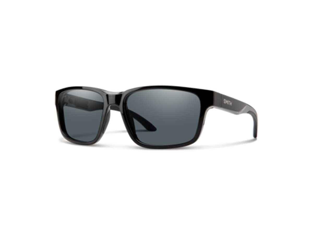 SMITH Basecamp 807/M9 58MM Black/Polarized Grey Rectangular Sunglasses for Men for Women + BUNDLE with Designer iWear Eyewear Kit