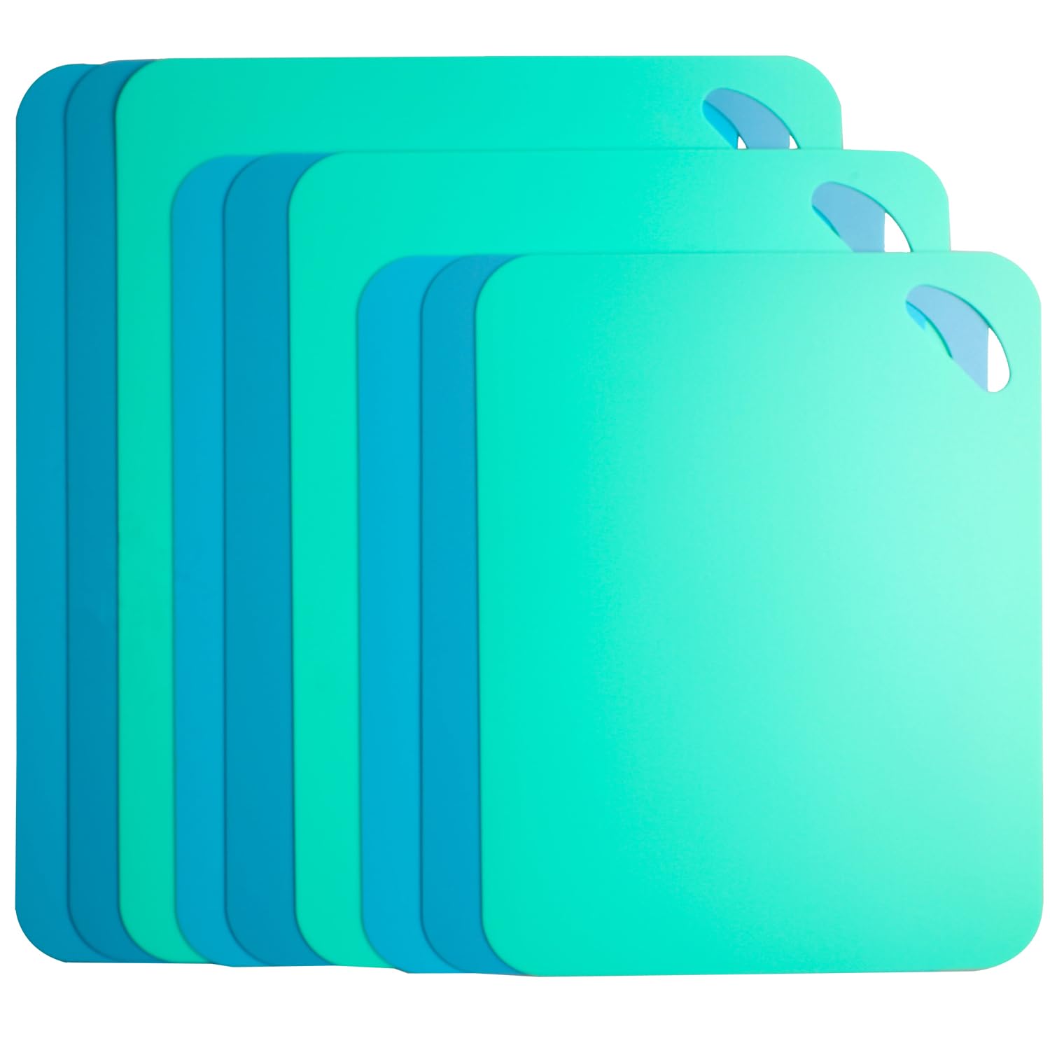 Plastic Flexible Cutting Mats for Kitchen, 3pcs Color Coded Chopping Board Set, Cutting Board Sheet for Kitchen Cooking, Dishwasher Safe (11.5x9")