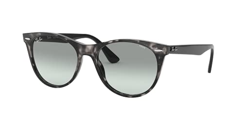 Ray-Ban Rb2185 Wayfarer II Evolve Polarized Round Sunglasses, Grey Havana/Photochromic Azure Gradient Blue, 52 mm
