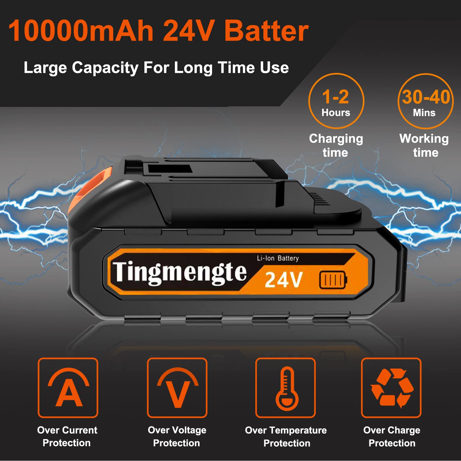 Mini Chainsaw 6 Inch, Cordless Mini Chainsaw Battery Powered with 24V 10000mAh Rechargeable Battery, 2.57Lb One-Hand Use Electric Chainsaw, Handheld Chainsaw for Tree Trimming Wood Cutting