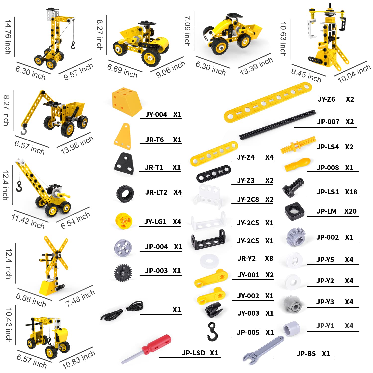 WINGIFT 100 Piece STEM Building Blocks Toys - 8 in 1 Educational Construction Engineering Set DIY Learning Kit for Ages 5 6 7 8 9 10+ Year Old Boy Girl,Best Kids Gift for Creative Game Fun Activity