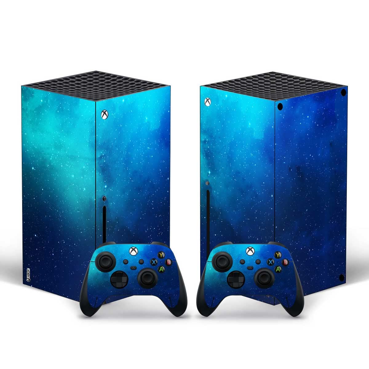 Whole Body Protective Vinyl Skin Decal Cover for Series X Console with Two Free Wireless Controller Decals - Blue Starry Sky