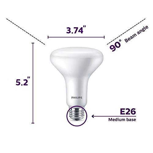 Philips LED Flicker-Free Frosted Dimmable BR30 Light Bulb - EyeComfort Technology - 650 Lumen - Daylight (5000K) β 7.5W=65W - E26 Base - Ultra Definition (Old Version) - Indoor β 6-Pack