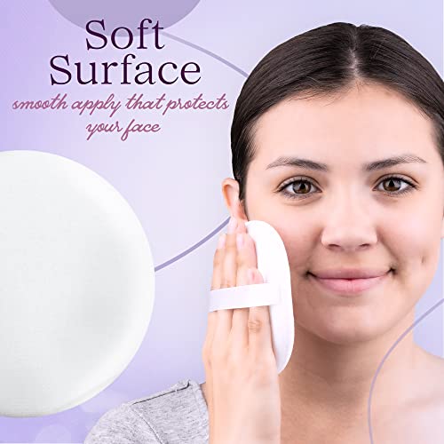 Powder Puffs - Extra Large Jumbo 4.5β - 100% Pure Cotton Soft Fluffy Washable Puff For Makeup Face Body Loose Powder Foundation