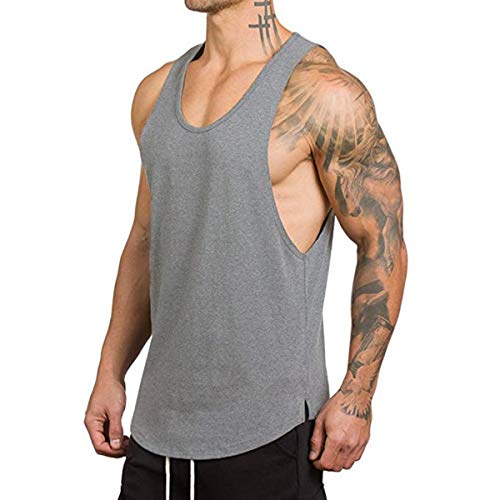 Muscle Killer 3-Pack Men's Muscle Gym Workout Stringer Tank Tops Bodybuilding Fitness T-Shirts (Medium, Black+Gray+White)