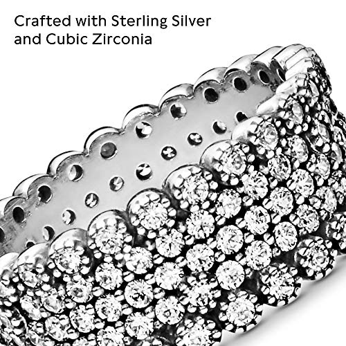 Pandora Jewelry Sparkling Pave Band Cubic Zirconia Ring in Sterling Silver, Size 5