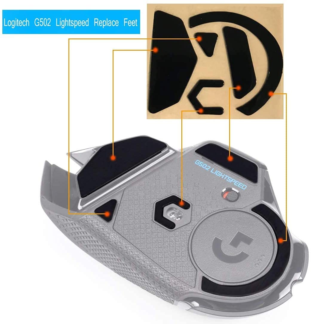 Quartet trade Mouse Skatez/Mouse Feet for Logitech G502 Lightspeed Wireless Gaming Mouse( 2 in 1 Mouse Feet + Mouse Anti-Slip Tape )