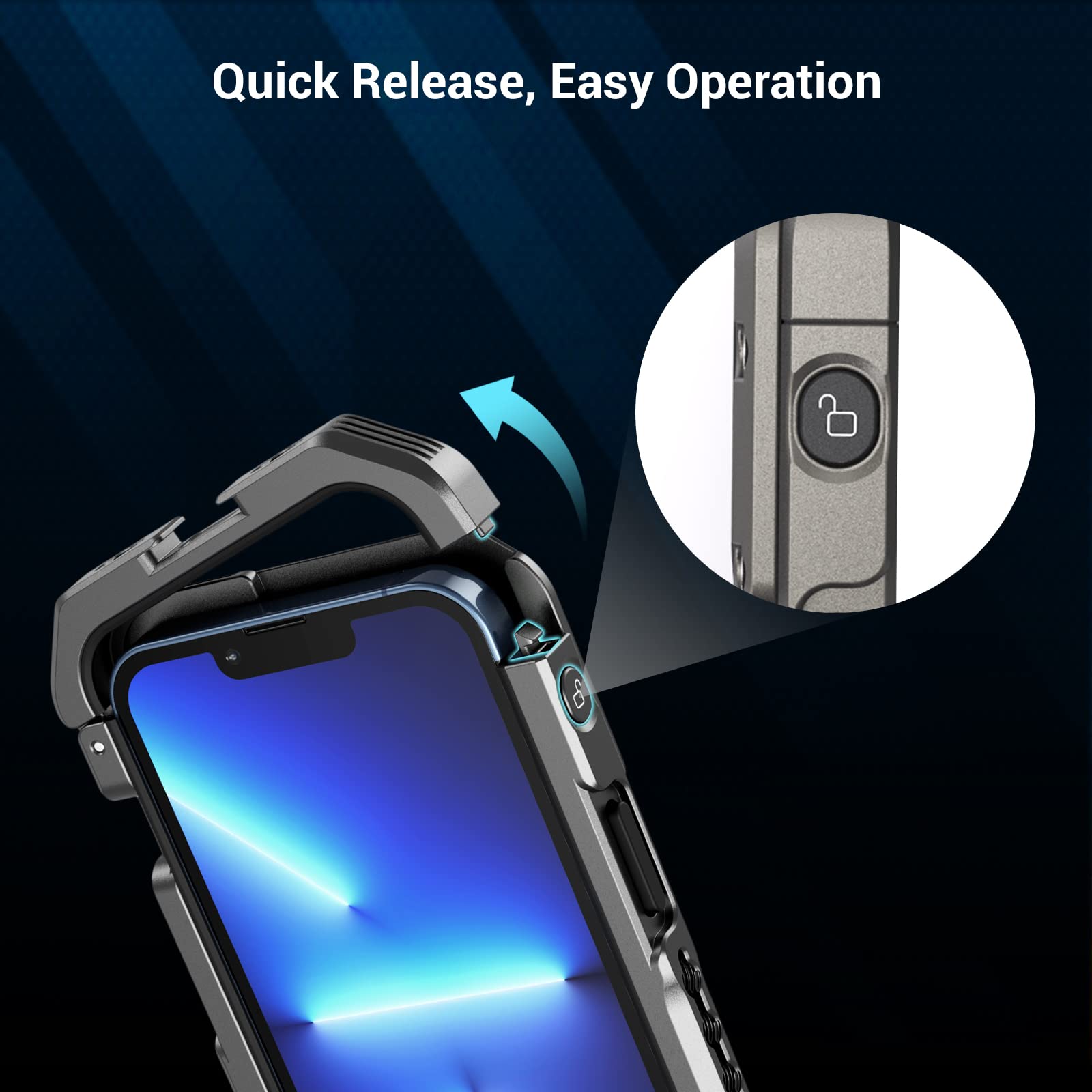 SmallRig Video Rig Cage for iPhone 13 Pro Max with Dual Cold Shoes, Aluminum Mobile Phone Stabilizer, Smartphone Video Rig cage for Filmmaking/Videography/Live Streaming/Vlog- 3561