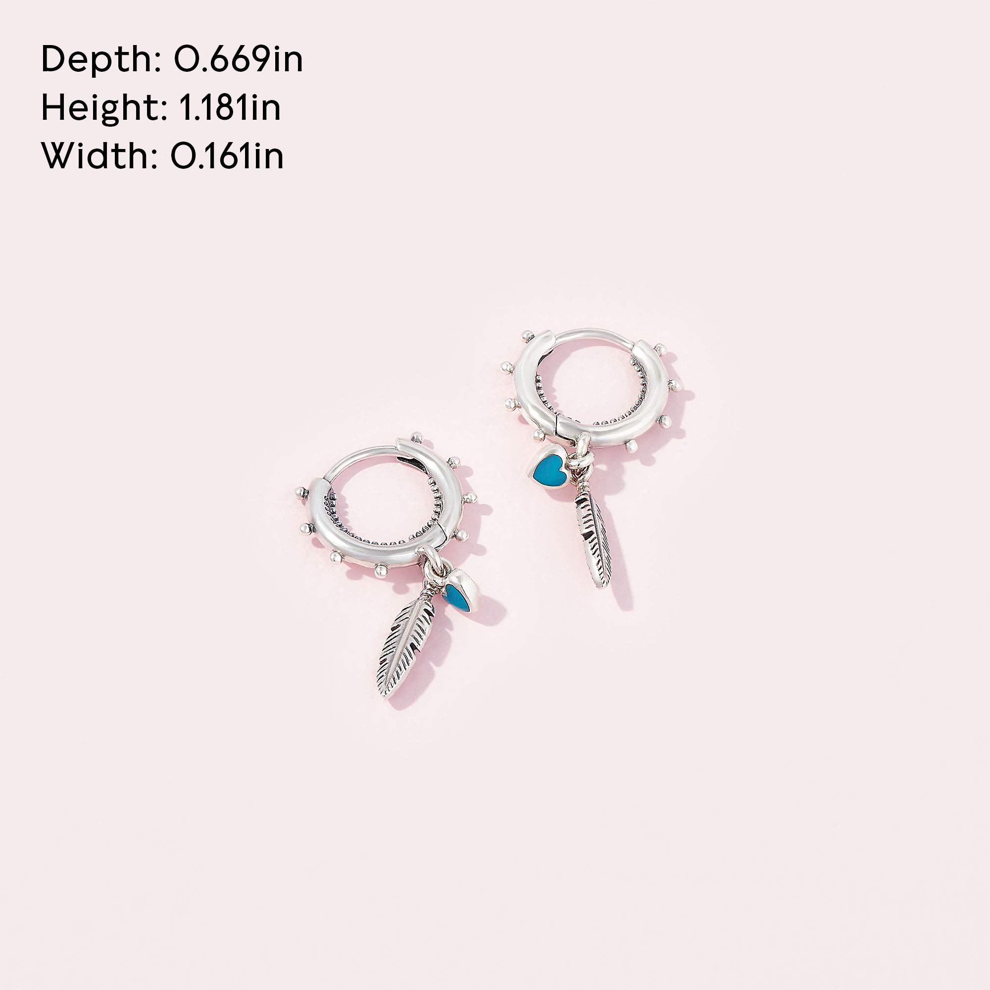 Pandora Jewelry Spiritual Feathers Sterling Silver Earrings