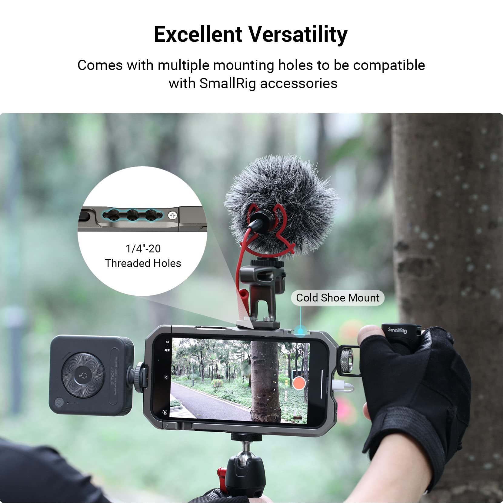 SmallRig Video Rig Kit for iPhone 13 Pro with Side Handles, Aluminum Mobile Phone Stabilizer Kit with Dual Cold Shoe, Smartphone Video Rig Set for Filmmaking/Videography/Live Streaming-3746