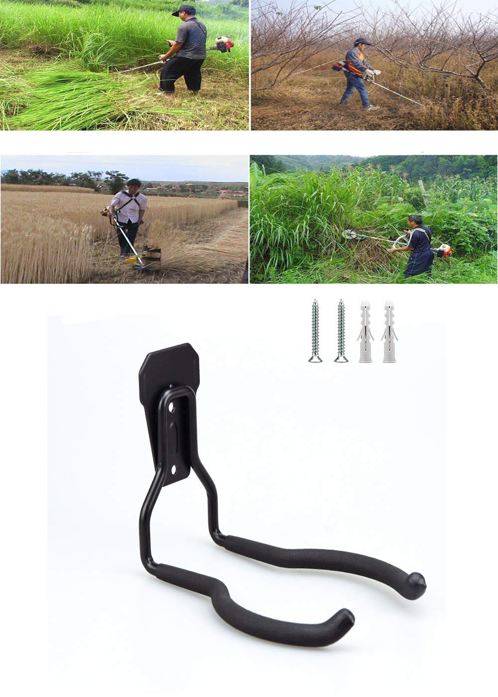 Power Tool Hanger String Trimmer Hangers, Trimmer Hanger, Trimmer Rack Holder, Weed Wacker Hanger, Weed Eater Hangers for Garage Wall, Perfect for Garage Tool Organizers and Storage, No Trimmer