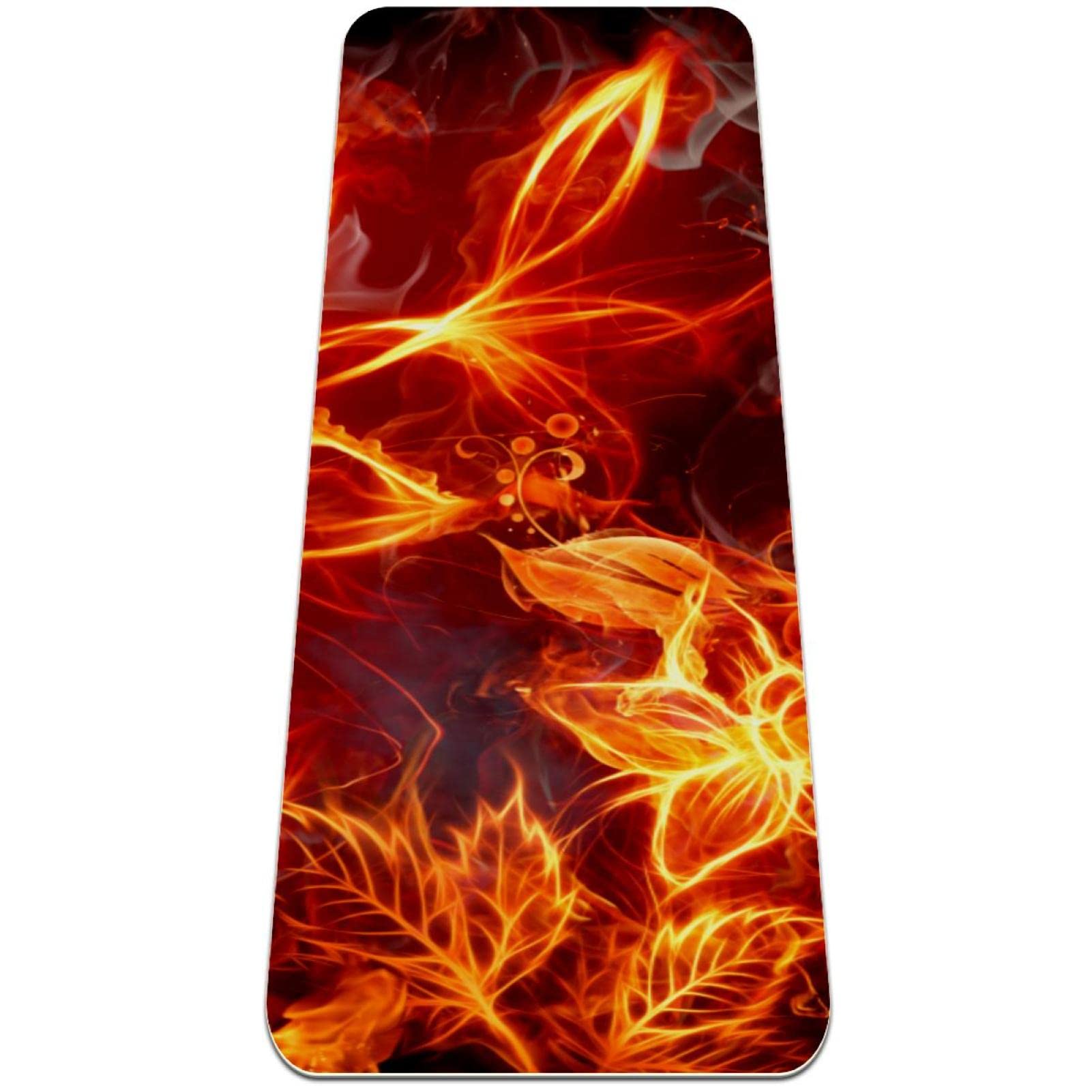 Yoga Mat, Yoga Mats for Home Workout, Workout Mat, Exercise Mats, Pilates Mat, Fire Flame Flowers