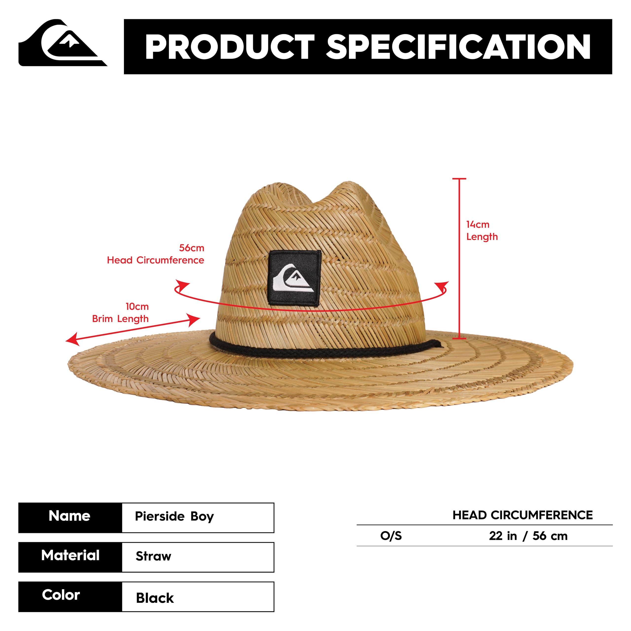 Quiksilver boys Pierside Youth Straw Lifeguard Sun Hat, Natural, 7-12 Years US