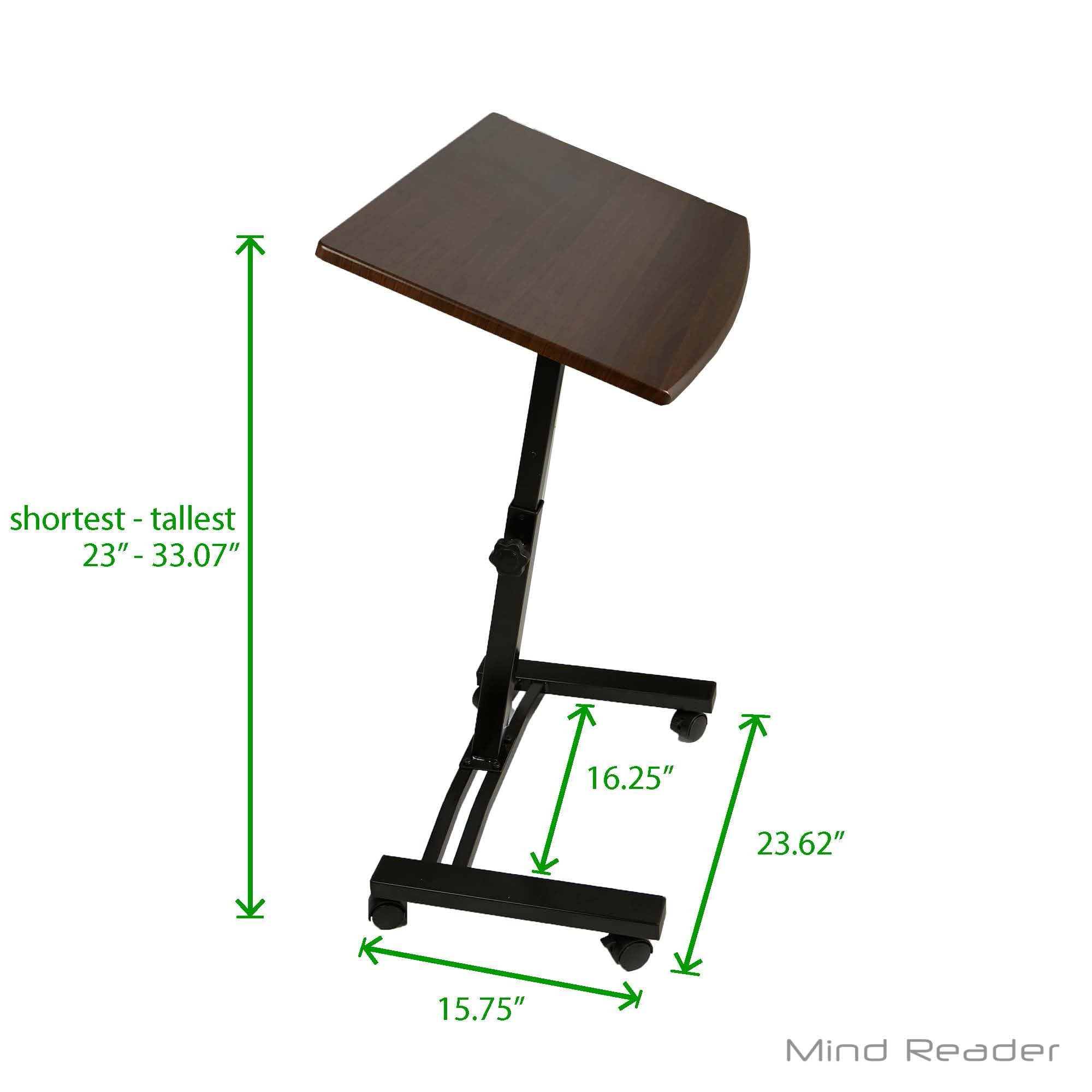 Mind Reader Sit and Stand Laptop Cart, Lap Desk, Adjustable, Black