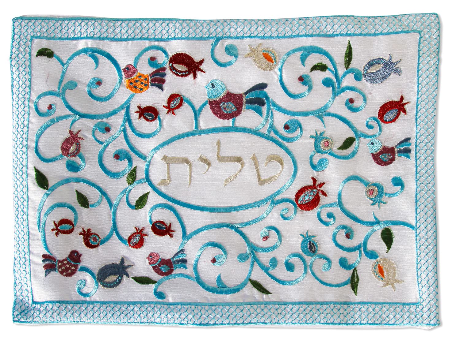 THE JERUSALEM GIFT SHOP SINCE 2004 Elegant Tallit Prayer Shawl Set - Beautiful Flower & Birds design with Natural Bamboo Fabric Tallit Bag, Kippah, Kosher Tzitzit 78”