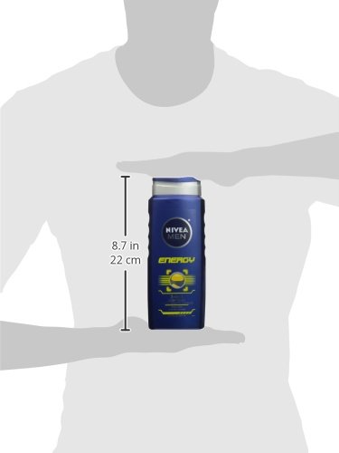 NIVEA Men Energy 3-in-1 Body Wash - Shower, Shampoo and Refresh With Invigorating Mint Extract - 16.9 fl. oz. bottle