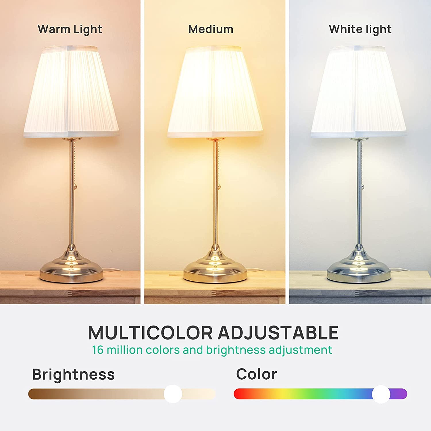 Smart Bulb, Color Changing Light Bulb, Smart WiFi Light Bulbs That Work with Alexa & Google Assistant, A19 RGBW Alexa Dimmable LED Light Bulb No Hub Required, 2.4Ghz WiFi, 4 Pack