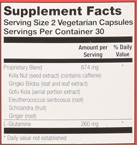 Natural Balance Brain Pep | Brain Function Supplement with Ginkgo Biloba, Kola Nut | Helps Support Improved Memory, Focus & Mental Clarity | 60 Capsules