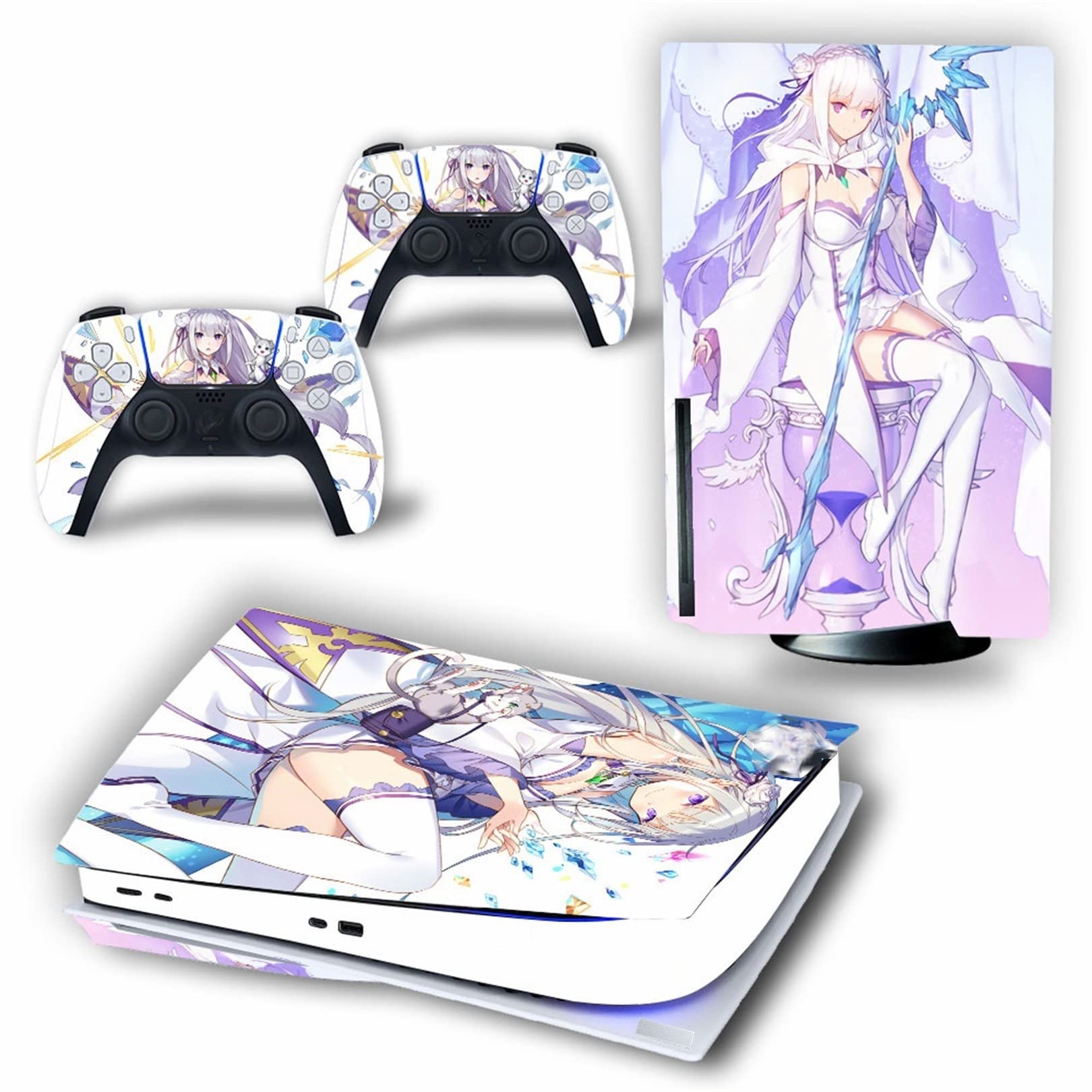 WREXIL LEEWEE for PS5 Skin Disc Edition & Digital Edition Console and Controller Vinyl Cover Skins Wraps Scratch Resistant, Compatible with for PS5 184769 No Foaming (Size : Disc Version)