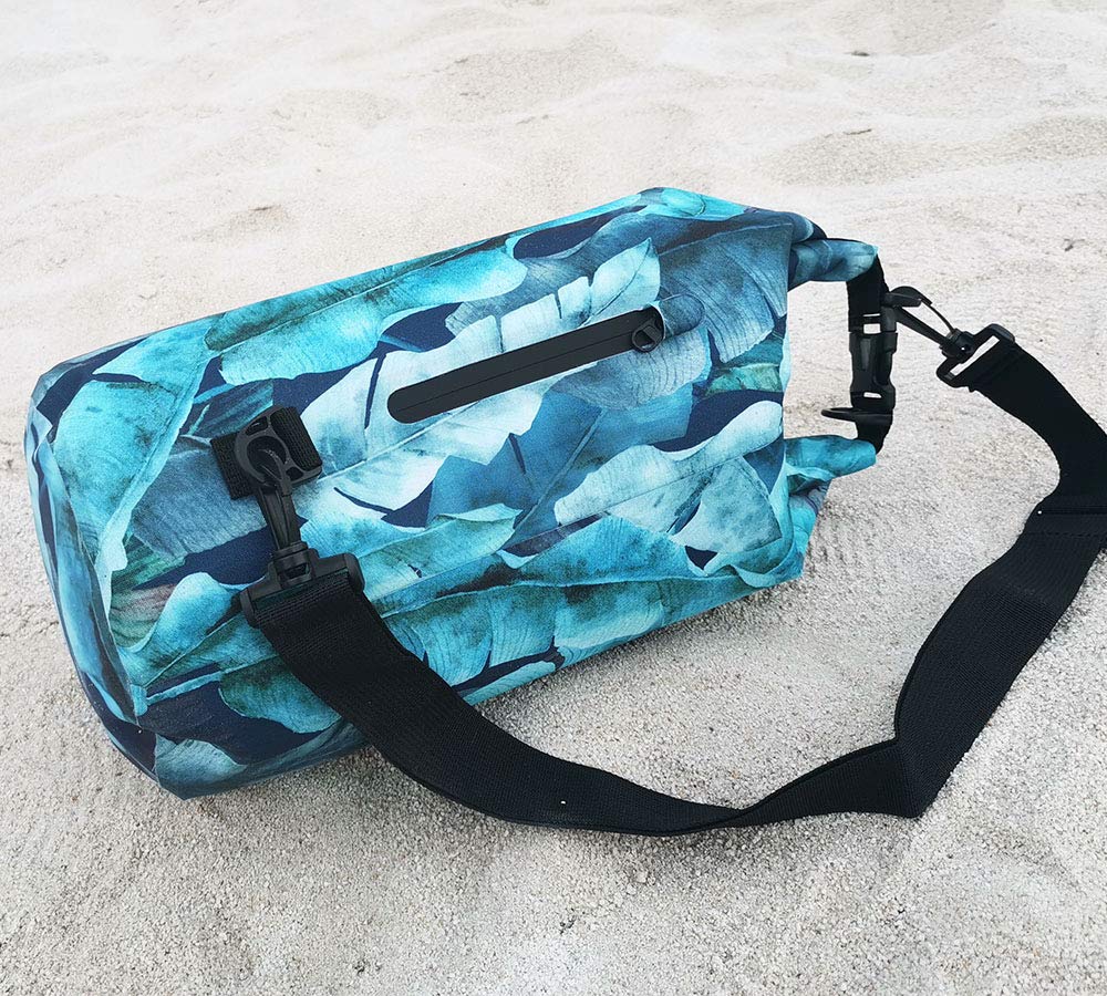snailman Waterproof Dry Bag for Women Men, Roll Top Lightweight Dry Storage Bag Backpack with Phone Zipper Pocket (Banana leaf, 10L)