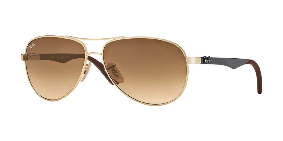 Ray-Ban RB8313 CARBON FIBRE 003/40 61M Silver/Grey Mirror Aviator Sunglasses For Men For Women + BUNDLE With DIW Kit