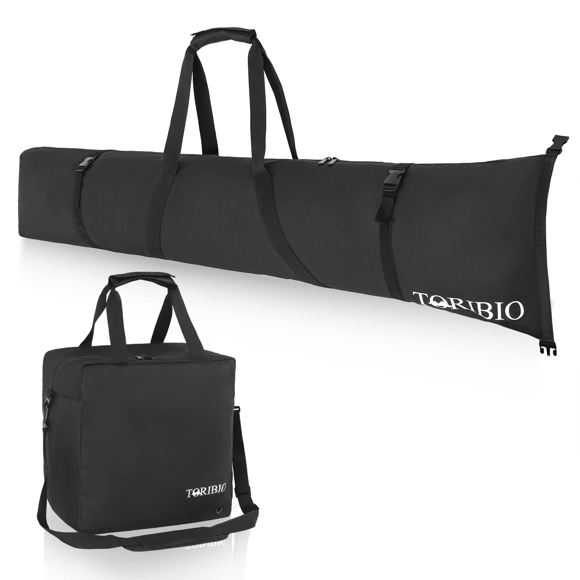 TORIBIO Ski Bag and Ski Boot Bag Combo for Air Travel, Snowboard Bag Ski Case Snow Ski Bags Suitable for Double Boards Under 120 cm for Children