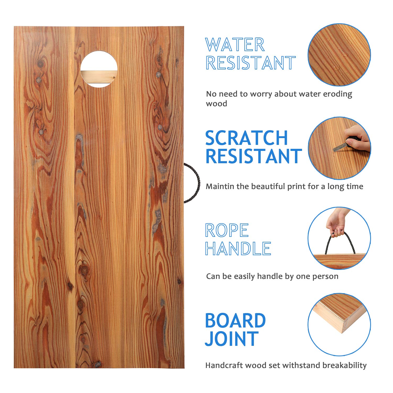 OOFIT Solid Wood Premium 2'x 4' Regulation Size Cornhole Game Set with Stylish, Durable Printed Surface and Underneath, Weather Proof Regulation Cornhole Bean Bag Toss Game