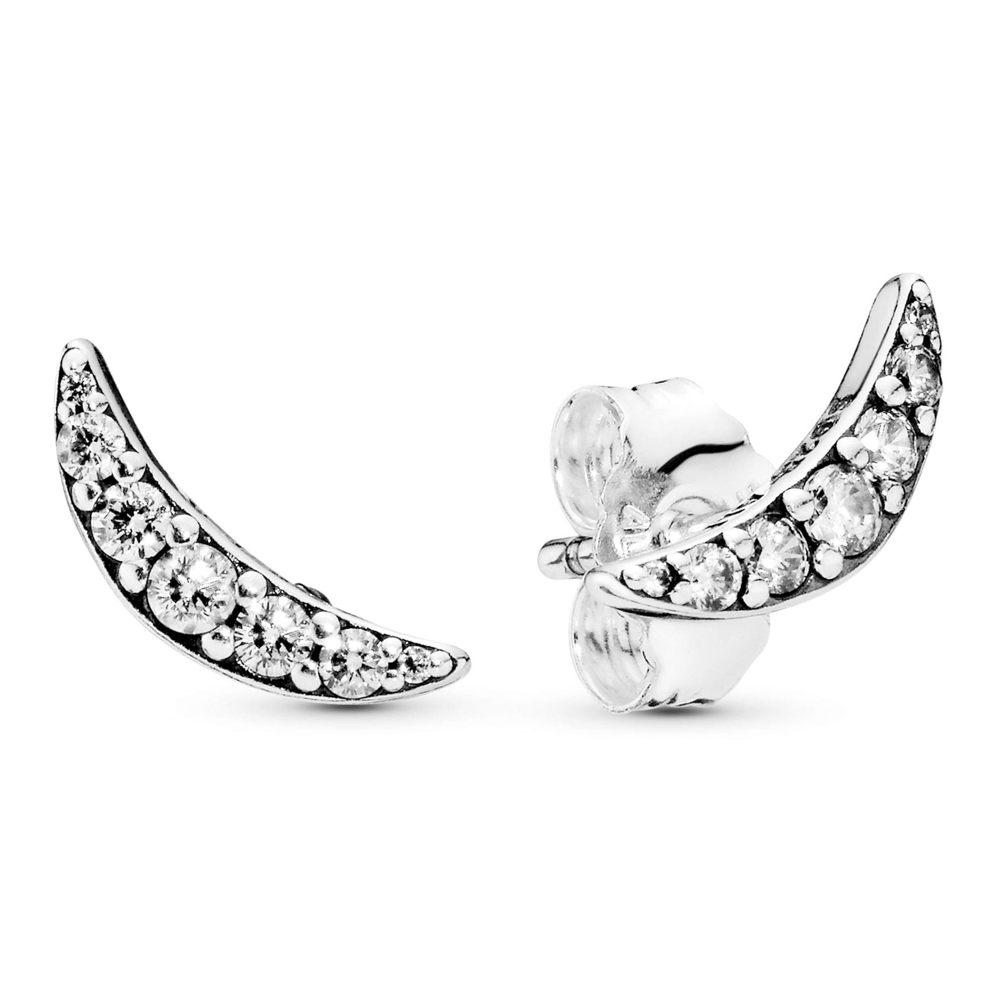 Pandora Jewelry Sparkling Crescent Moon Cubic Zirconia Earrings in Sterling Silver