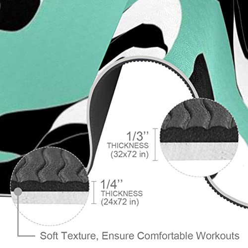 Yoga Mat, Yoga Mats for Home Workout, Workout Mat, Exercise Mats, Pilates Mat, seamless black white panda blue pattern