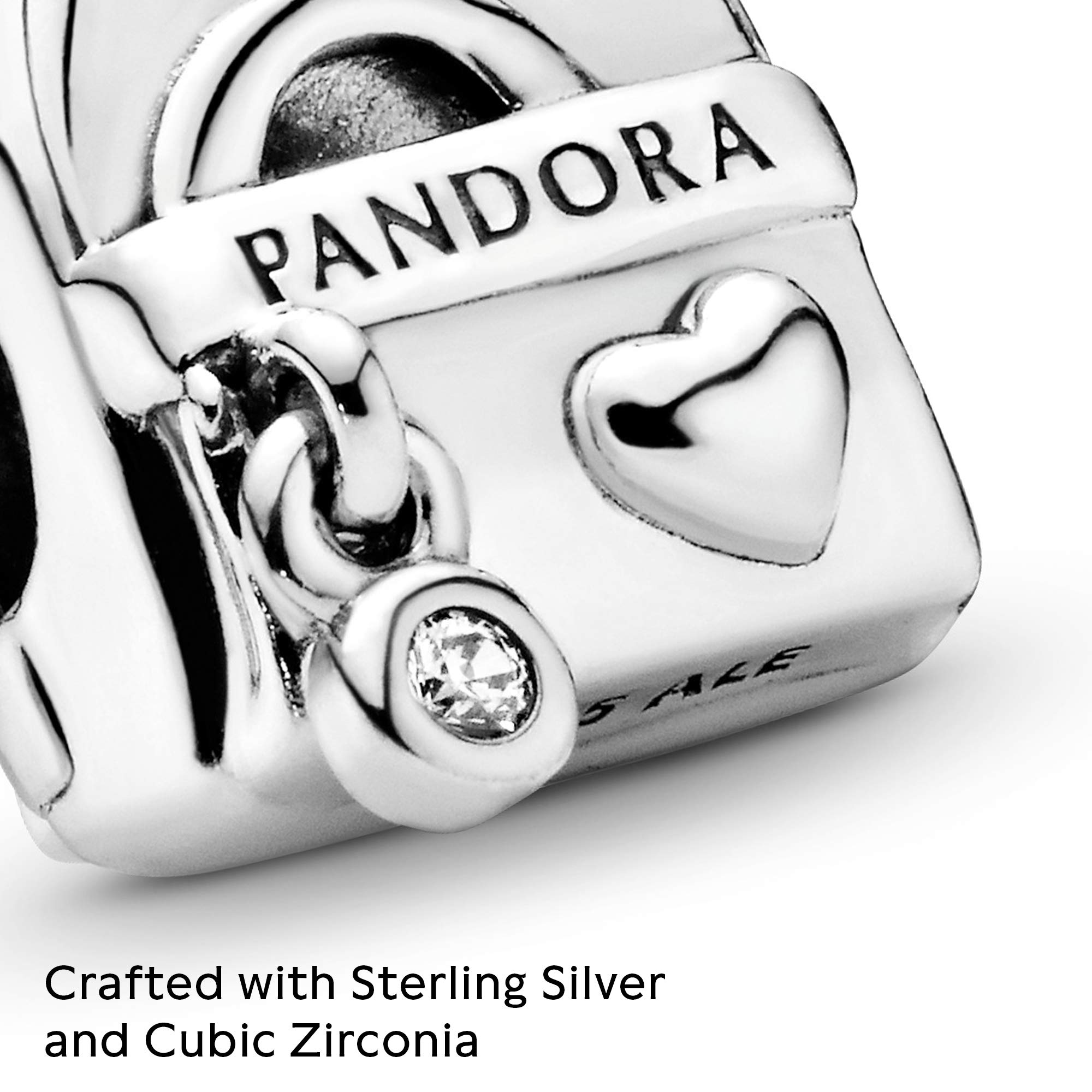 Pandora Jewelry Adventure Bag Cubic Zirconia Charm in Sterling Silver