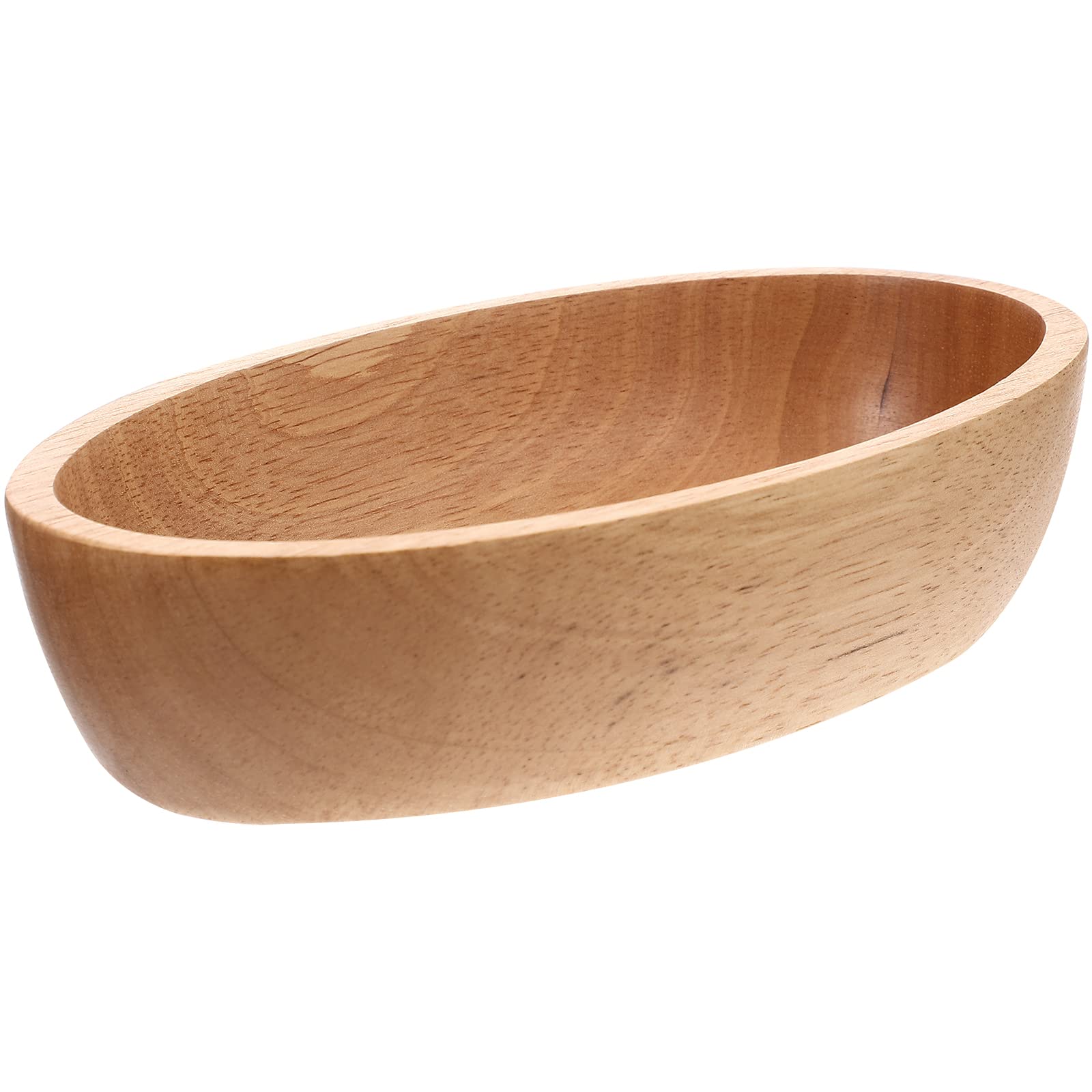 Zerodeko Wooden Bowl, Boat Shaped Long Wood Dough Bowl Decorative Serving Tray for Food, Bread, Fruits, Snack, Dessert Plate Tabletop Centerpiece Decor for Home, Kitchen, Dining