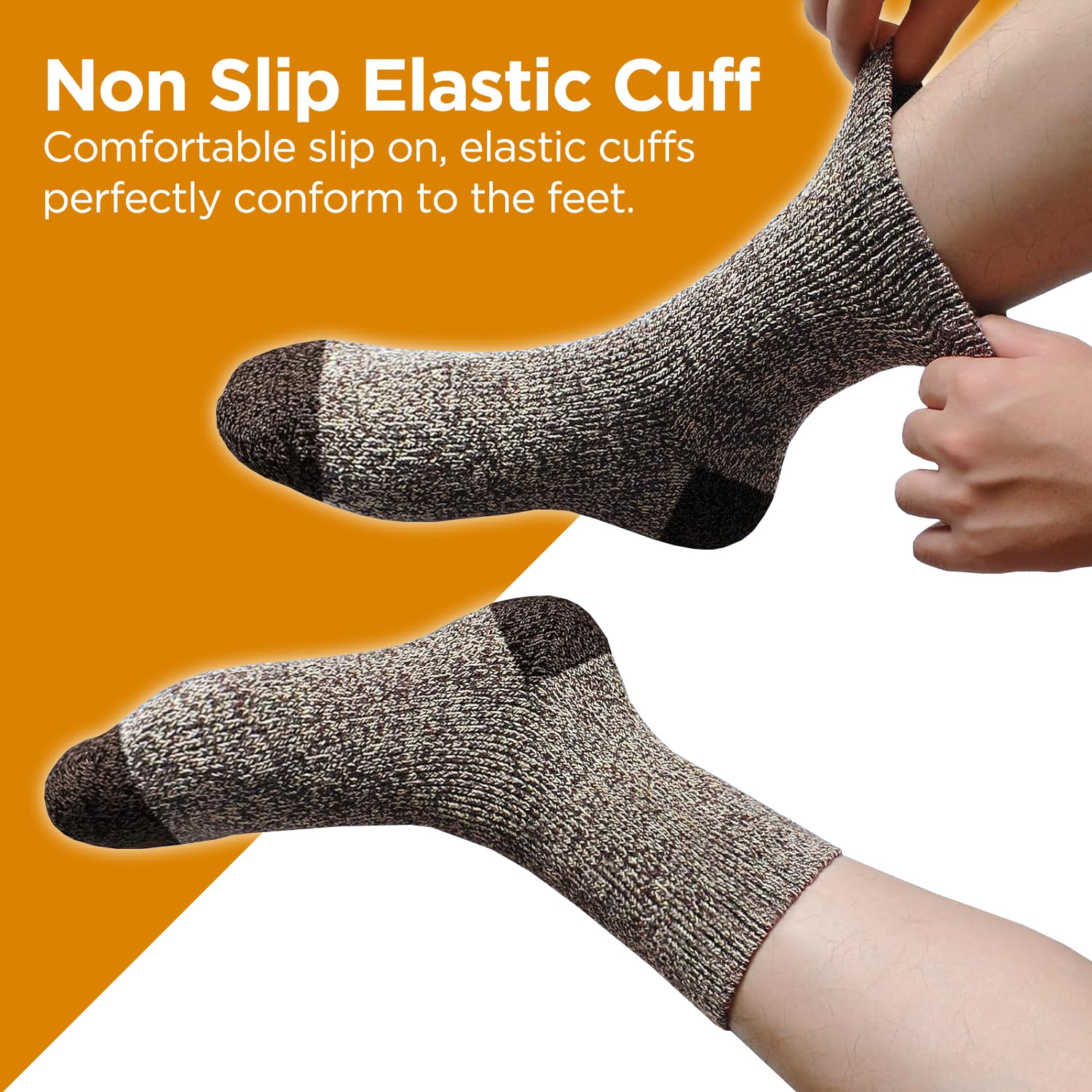 TSSPLUS Mens Winter Thermal Warm Heavy Duty Cotton Crew Work Boots Socks 9-13 (6-PAIRS)
