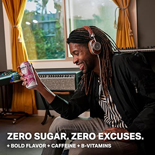 Rockstar Pure Zero Energy Drink, Grape, 0 Sugar, with Caffeine and Taurine, 16oz Cans (12 Pack) (Packaging May Vary)