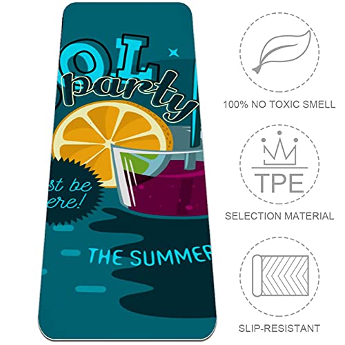 Yoga Mat, Yoga Mats for Home Workout, Workout Mat, Exercise Mats, Pilates Mat, blue pool summer cup pattern