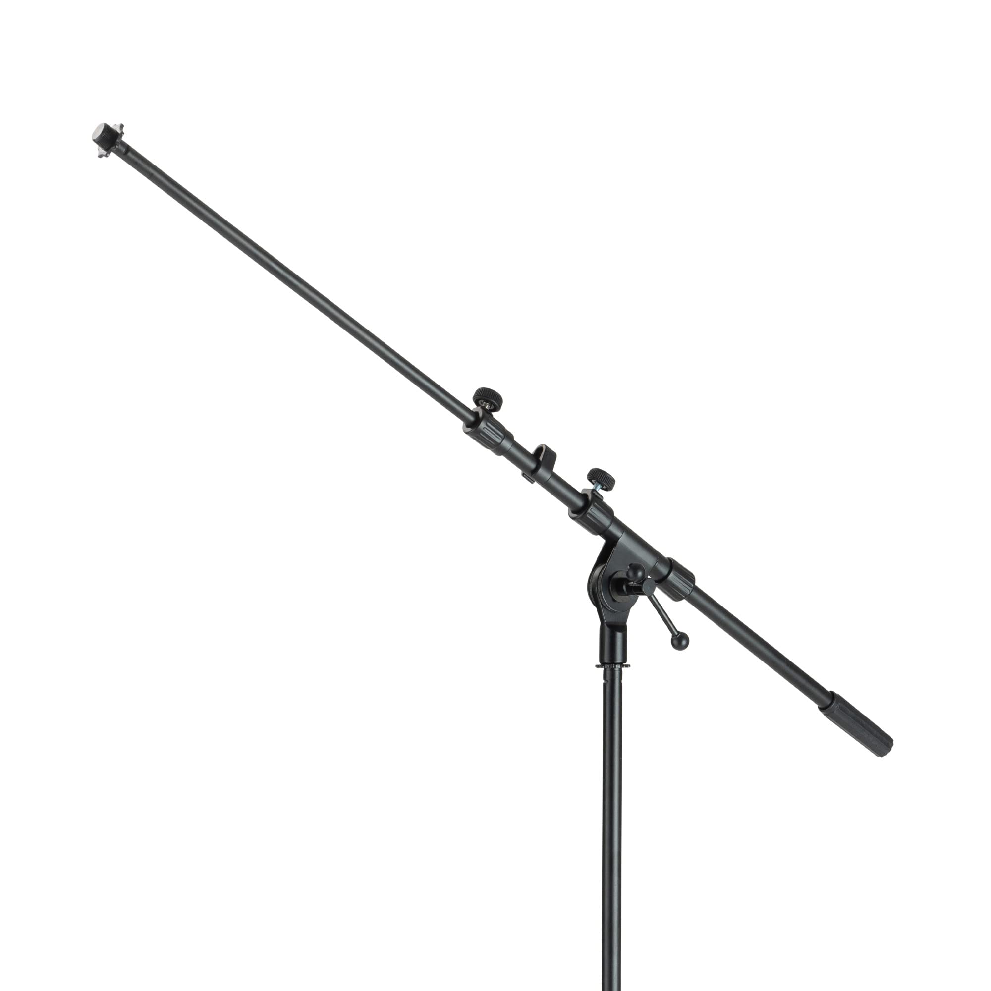 On-Stage MS7701TB Telescoping Euro Boom Mic Stand (Setup for Vocal and Instrument Microphones, Adjustable Height, Angle, and Length, Portable, Folding, Tripod Base, 5/8″-27 Threading, Steel, Black)